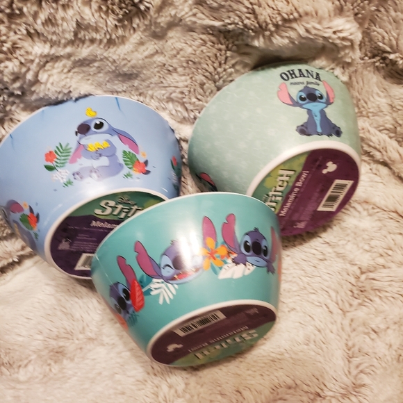 Disney | Kitchen | Disney Lilo Stitch Set Of 3 Plastic Melamine Bowls ...